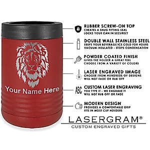 LaserGram Double Wall Insulated Beverage Can Holder, Keep Calm and Do Gymnastics, Personalized Engraving Included (Standard Can, Maroon)