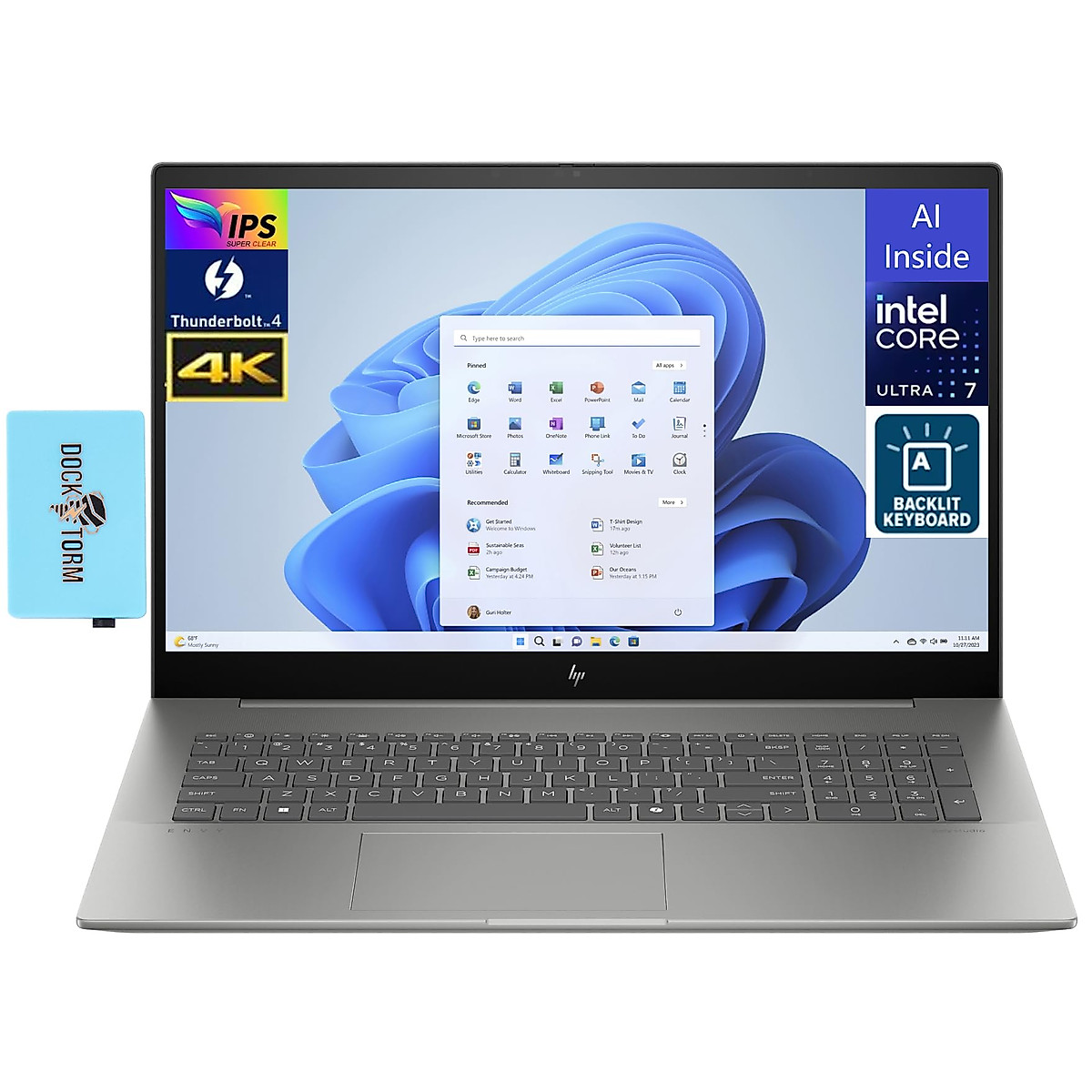 HP 2024 Envy 17t Business Laptop 17.3" 4K UHD IPS Display (Intel i7-1260P Upto 4.7 GHz, 32GB RAM, 2TB PCIe SSD, Backlit KYB, 2 Thunderbolt 4, WiFi 6E, BT 5.3, HD Webcam, Win 11 H) w/DKZ Hub
