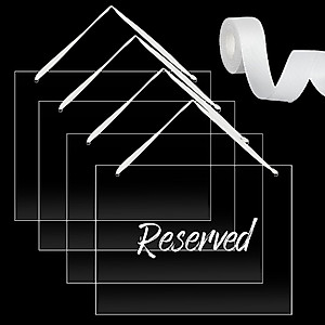 AHANDMAKER 2 Pcs Clear Acrylic Hanging Sign 8.66"x11" Wedding Chair Signs Reserved Seating Signs DIY Blank Names for Wedding Dinner Parties, Food Signs, Banquet Events