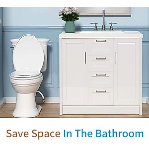 R&T Round Toilet Seat with Built in Potty Training Seat, Slow Close Toddler Seat Fits both Adult and Child, Easy To Install & Clean