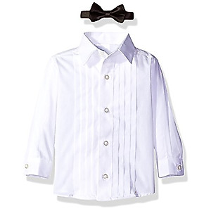 Nautica baby boys 4-piece With Dress Shirt, Bow Tie, Jacket, and Pants Tuxedo, Black, 18 Months US