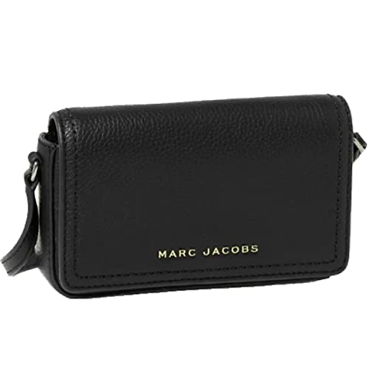 Marc Jacobs H107L01FA21 Groove Black With Gold Hardware Pebbled Leather Women's Mini Shoulder Bag