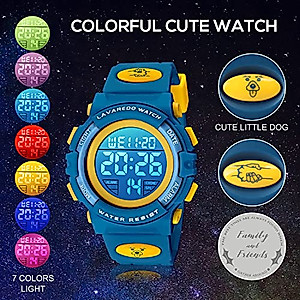 Kids Watch,Boys Watch for 3-15 Year Old Boys,Digital Sport Outdoor Multifunctional Chronograph LED 50 M Waterproof Alarm Calendar Analog Watch for Children with Silicone Band,Kids Gift