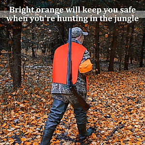 Chuarry 5 Pcs Blaze Orange Hunting Vest Adult Unisex Safety Hunting Vest Outdoor Orange Safety Hunting Vest for Men High Visibility Vest Unisex Adult Women Outdoor, Medium