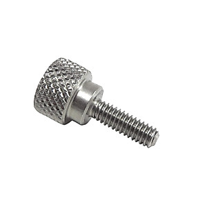 10 Pack 8-32 x 1/2 Inch Threads 303 Stainless Steel Diamond Knurled Thumb Screws Knobs with Straight Shoulders Right-Hand Threads SAE Flat Tip Uncoated
