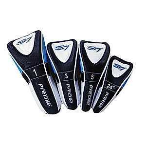 18 Piece Men's Complete Golf Club Package Set With Titanium Driver, #3 & #5 Fairway Woods, #4 Hybrid, 5-SW Irons, Putter, Stand Bag, 4 H/C's (Blue, Regular Size)