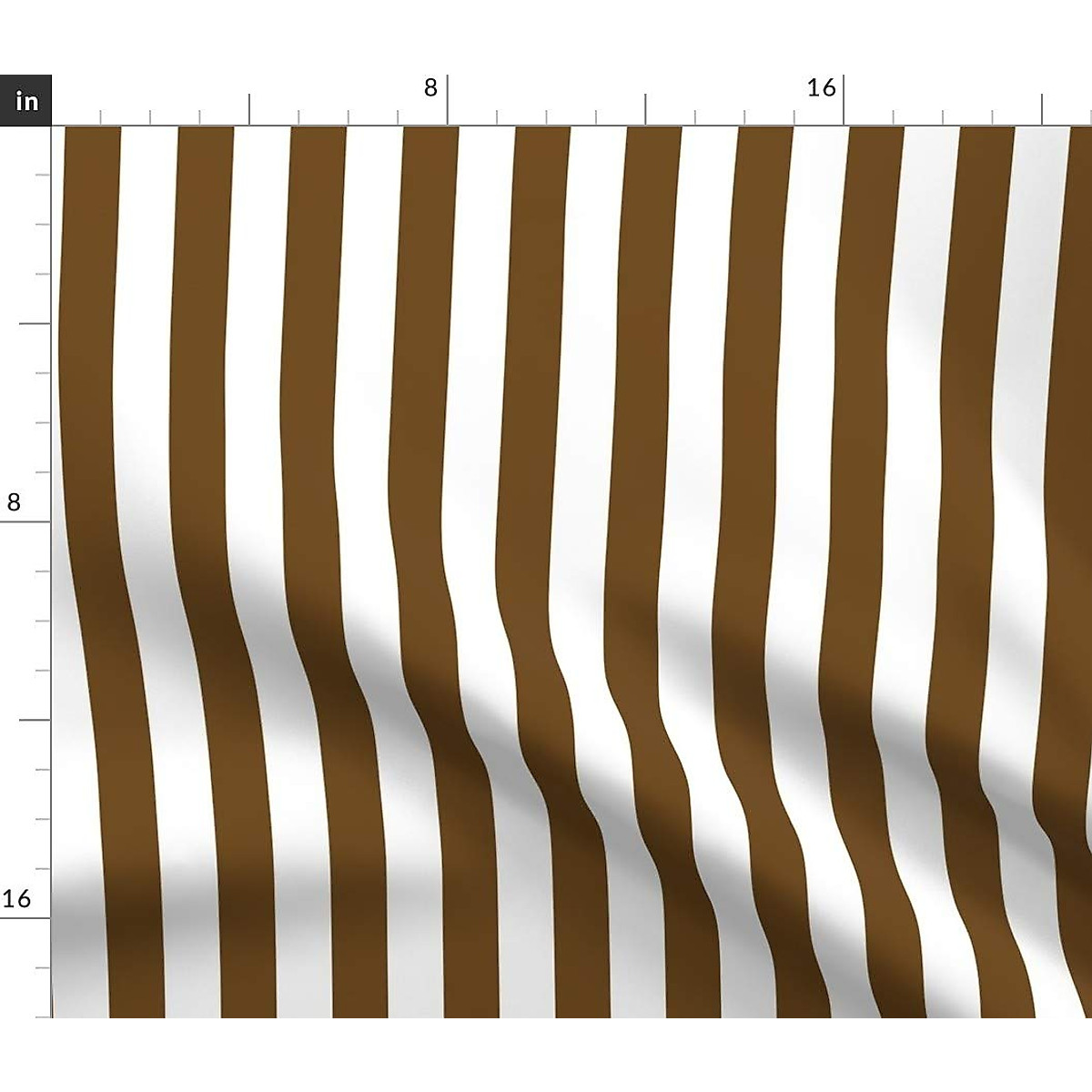 Spoonflower Fabric - Stripes Vertical Dark Brown White Browns Printed on Petal Signature Cotton Fabric Fat Quarter - Sewing Quilting Apparel Crafts Decor