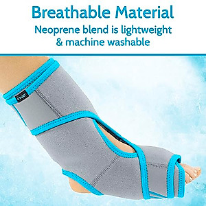 Vive Ankle Ice Pack Wrap - Foot Cold/Hot Compression Brace - Adjustable Freeze Support For Cooling/Heating Achilles Injuries, Tendonitis, Plantar Fasciitis, Sore Feet, Inflammation, Muscle Sprain