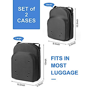 Allgawise Set of 2 Hard Hat travel Cases for Baseball Caps - Hat Storage Organizer Holder with Handle, Shoulder Strap and Trolley Sleeve, Protect up to 10 Hats for Outdoor and Home Storage, Black