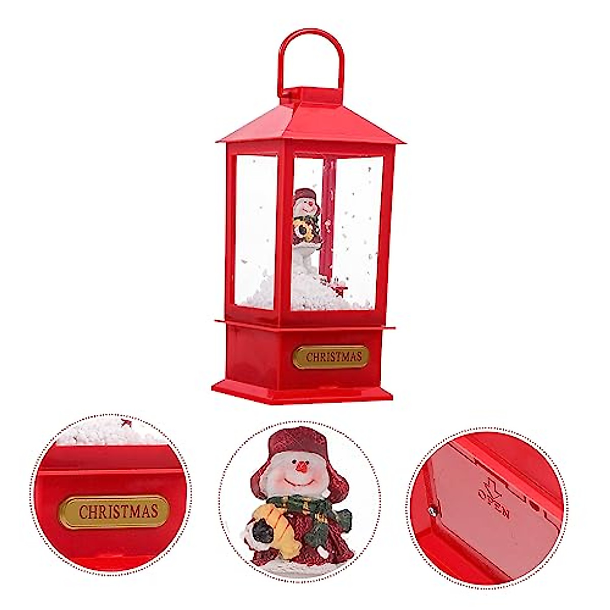 DOITOOL 1Pc Christmas Light Up Ornament Music Decor Tabletop Decor Desk top Decor PVC Lighted Snow Globe Lantern Snow Globe Water Lantern Christmas Night Light lamp Christmas Lamp Supplies