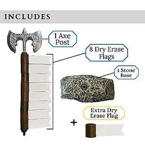 Conjurer Co. Galdor's Guild DND Initiative Tracker | Recorder Tools | Gift for Dungeons & Dragons Players, Dungeon Master/DM, or RPG Gaming | Tracking Stand | Holds 8 Flag Markers | Sword/Battle Axe