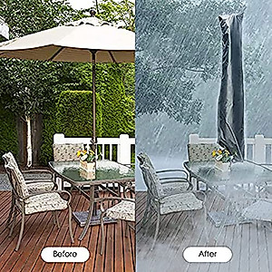 Umbrella Cover Patio Umbrella Cover Waterproof Outdoor Parasol Cover 420D Oxford Fabric Offset Cantilever Cover with Zipper for 7ft to 9ft Umbrellas Black