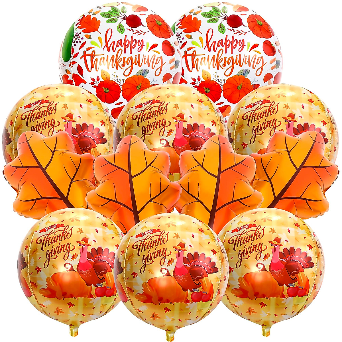 KatchOn, Thanksgiving Turkey Balloons - Large 22 Inch, Pack of 6 | Happy Thanksgiving Balloons - Large 27 Inch, Pack of 6 | Thanksgiving Balloon Garland Kit, Fall Balloons | Fall Decorations