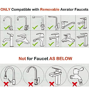 Garden Hose to Sink Faucet Adapter, 2 Pack Kitchen Sink Faucet Adapter Connect to Different Hoses, Brass Adapter for Female to Male and Male to Male (Chrome Plated)