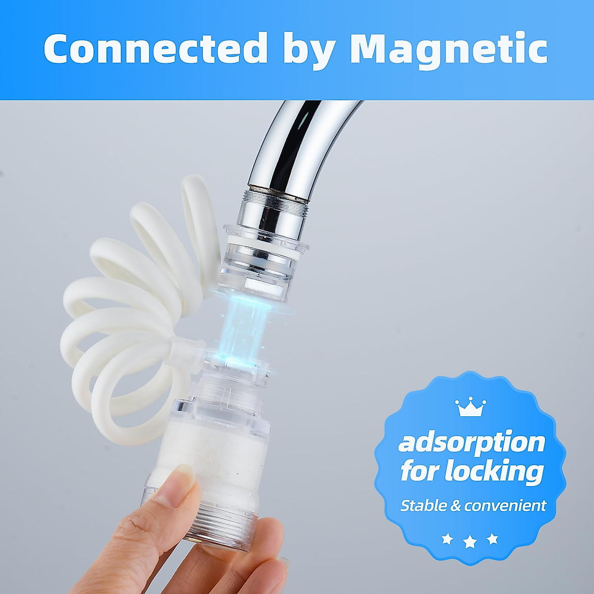 1080° Swivel Kitchen Faucet Extender with Filter, Bathroom Sprayer Attachment with Magnetic, Sink Water Faucet Aerator Replacement, 31.5inch(80cm) Extension Length