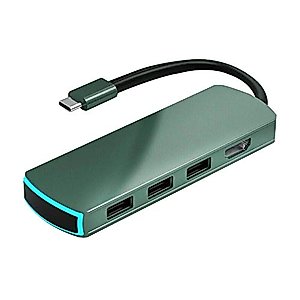 Leya-US Spare Part Mate6 6 in 1 Multi-Function Type-C/USB-C HUB Expansion Dock (Color : Green)