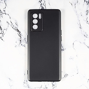 Shantime Oppo Reno 6 Pro 5G Case, Soft TPU Back Cover Shockproof Silicone Bumper Anti-Fingerprints Full-Body Protective Case Cover for Oppo Reno 6 Pro 5G (Black)