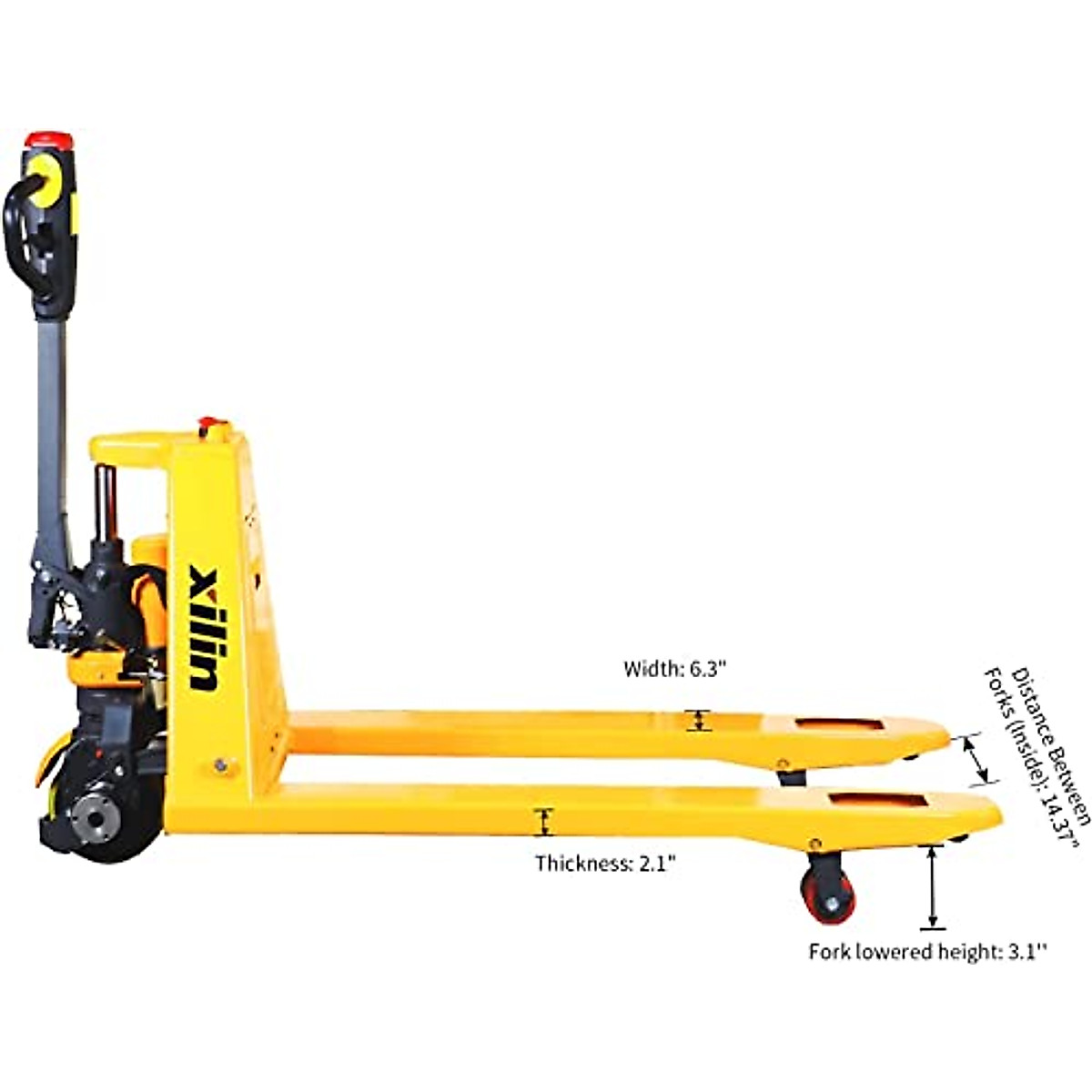 Xilin Full Electric Lithium Pallet Truck Lithium Battery Mini Type Walkie Pallet Truck 48"x27" Fork Size and Manual Pallet Jack 4400Lbs Capacity Mini Pallet Truck -48" L x21 W Forks