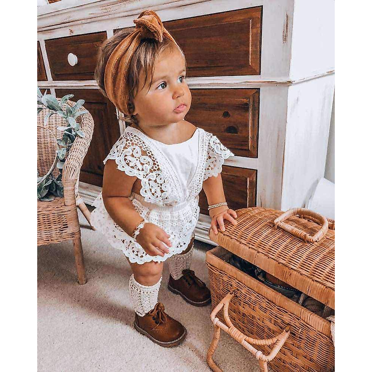 Baby Girl Lace Romper Boho Clothes Newborn Photography Outfits 6-12 Months