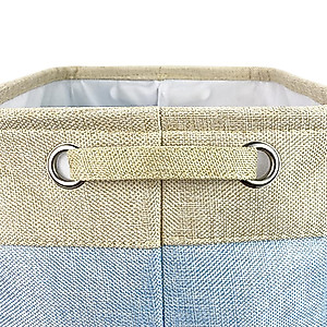 MALIHONG Personalized Foldable Storage Basket with Funny Dog Shih Tzu Collapsible Sturdy Fabric Pet Toys Storage Bin Cube with Handles for Organizing Shelf Home Closet, Blue amd White