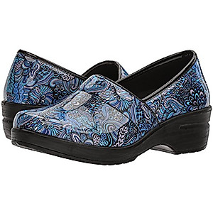 Easy Works Women's LYNDEE Health Care Professional Shoe, Blue pop Patent, 9 Wide