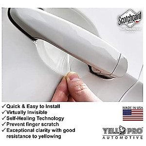 YelloPro Custom Fit Door Handle Cup 3M Scotchgard Anti Scratch Clear Bra Paint Protector Film Cover Self Healing PPF Guard Kit for 2020 2021 2022 2023 Ford Explorer ST, XLT, Limited Platinum SUV