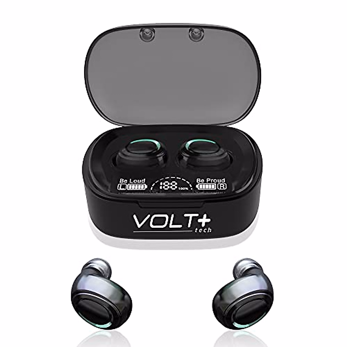 VOLT PLUS TECH Wireless V5.1 PRO Earbuds Compatible with Motorola Moto G (3rd Gen.) IPX3 Bluetooth Touch Waterproof/Sweatproof/Noise Reduction with Mic (Black)