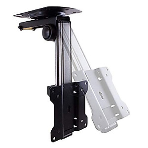 Monoprice 116122 Under Cabinet Tilt TV Wall Mount Bracket - For TVs Up to 27in Max Weight 44lbs VESA Patterns Up to 100x100 Silver