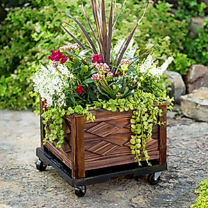 DeVault Enterprises SQ16BL 16 inch Square Plant Dolly Black