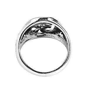 AeraVida Universal Harmony Symbol Aum or Ohm .925 Sterling Silver Ring | Unisex Hindu Meaningful Silver Ring | Silver Ring Anniversary Jewelry Gift | Size (7)