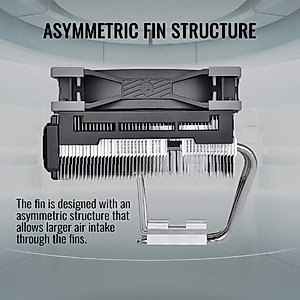 Thermaltake TOUGHAIR 110 140W TDP Top Flow CPU Cooler, Intel/AMD Universal Socket (LGA 1700/1200), 120mm 2000RPM High Static Pressure PWM Fan with High Performance Copper Heat Pipes CL-P073-AL12BL-A
