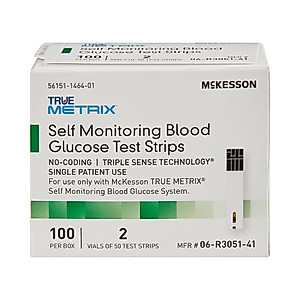 McKesson TRUE METRIX Self-Monitoring Blood Glucose Test Strips - Supplies for Diabetes Self Monitor Systems, 100 Strips, 4 Packs, 400 Total