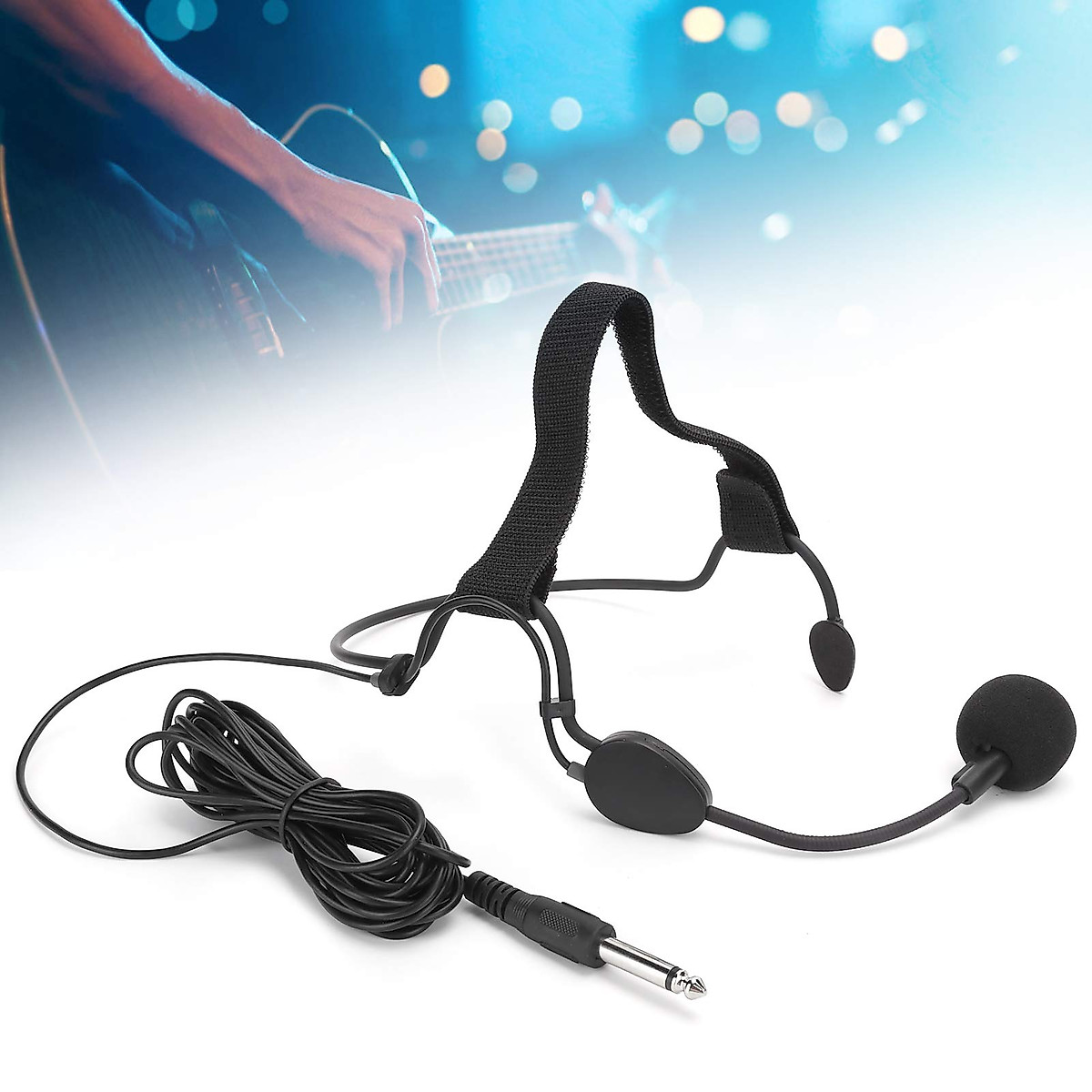 SYH&AQYE Microphone Headset, 6.35MM Connector Jack Headset Microphone with Ear Straps, Flexible Wired Boom, Anti Noise Microphone for WH20TQG Musical Instruments Guitar Drum Audio Mixer