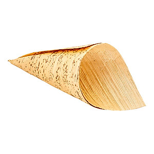 Restaurantware 7 Inch Bamboo Cones 200 Bamboo Cones For Food - Premium Sturdy Natural Bamboo French Fry Cones Large For Charcuterie Or Finger Food