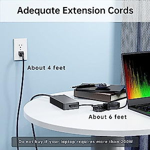 200W Charger ADP-200JB D Fit for ASUS ROG Zephyrus G15 GA503QM GA503QS GA503QR, ROG-Strix G15 G17, ASUS-TUF A15 A17 F15 F17 Gaming Laptop