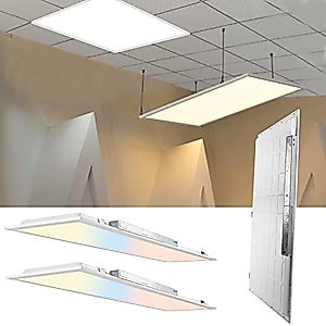 ETL Listed 2 Pack 1x4 Led Flat Panel Light,CRI90 3CCT 3000K/4000K/5000K Dimmable 0-10V, 8000LM, LED Light Drop Ceiling Fixture,Flat Panel Led Light,Ceiling Panels LED Troffer LED Lay for Office