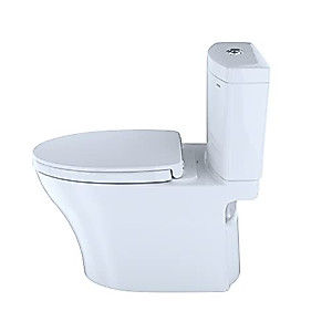 Aquia IV 2-Piece 0.9/1.28 GPF Dual Flush Elongated Standard Height Toilet with in Cotton White, SoftClose Seat Included