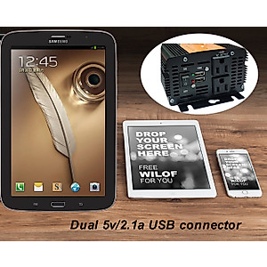 Solinba Car Power Inverter 1500w/Peak 3000w Converter DC12v to AC110v 60Hz with Dual USB 2.1A