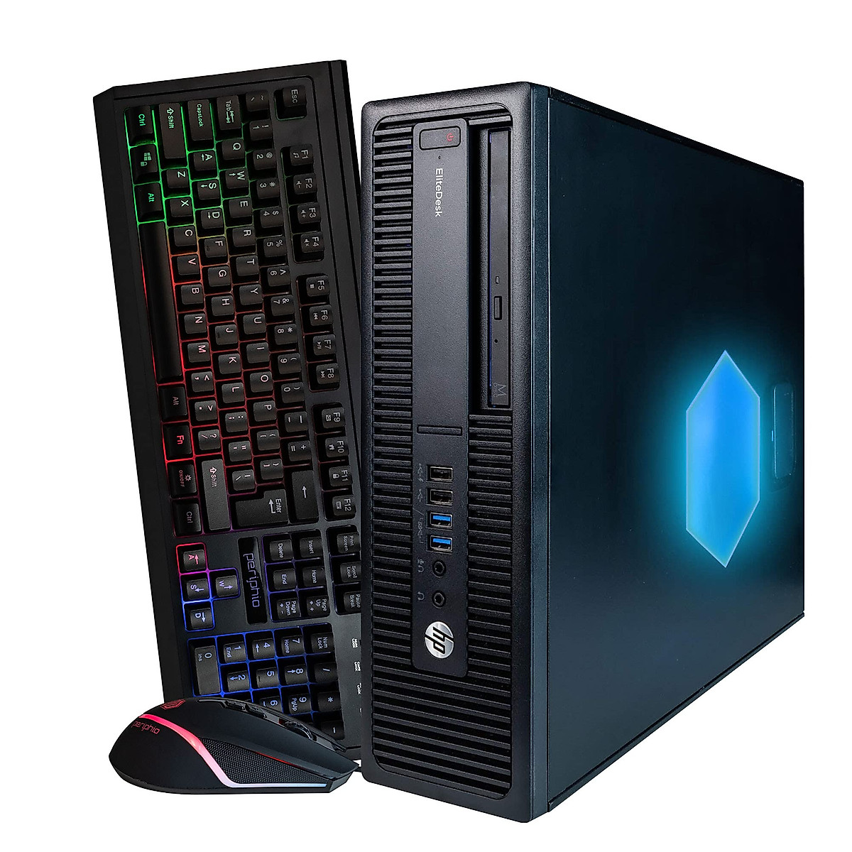 HP Elite 800G2 Desktop Computer PC with RGB Lighting - Intel Core i5-6500 Quad Core 3.2Ghz, 8GB DDR4 RAM, 500GB Solid State SSD, Windows 10 Home (Renewed)