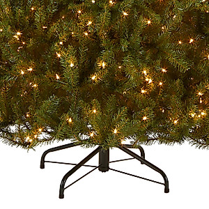 National Tree Company Pre-Lit Artificial Full Christmas Tree, Green, Dunhill Fir, White Lights, Includes Stand, 7.5 Feet