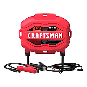 CRAFTSMAN Battery Charger and Maintainer, CMXCESM259, 3-in-1, Fully Automatic, 1.5 Amps, 6 Volt, 12 Volt, for Car, SUV, Truck, and Marine Batteries