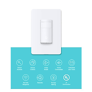 Kasa Smart WiFi Motion Sensor Switch, Single Pole, Needs Neutral Wire, 2.4GHz Wi-Fi Light Switch, Compatible with Alexa & Google Home, UL Certified, No Hub Required(KS200M),White,1-Pack