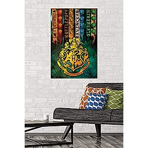 Trends International The Wizarding World: Harry Potter - House Crests Wall Poster, 22.375" x 34", Unframed Version