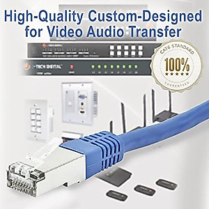J-Tech Digital Cat6 Ethernet Cable 150 Ft Solid 23AWG UTP 100% Pure Copper for Network and High Performance Video and Audio Transmission [JTECH-CAT6-150ft]