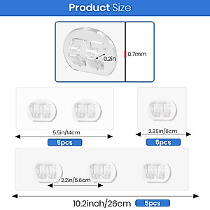 ATUERAY 15 Pack Shower Caddy Adhesive Replacement, Clear Sticky Replacement Hook for Corner Shower Shelf Adhesive No Drilling, Strong Sticker Hooks for Shower Caddy, Soap Holder, and Kitchen Racks