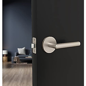 Mega Handles Passage I Lever Door Lock Handle Set for Hallway, Closet and Bathroom I Keyless Door Lock I Heavy Duty Design I Fits All Standard Door Sizes I Screws Included - Satin Nickel (1 Pack)