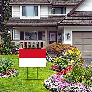 Autravelco Monaco Yard Signs with Stakes 12x18 Inch National Flag Nautical Gifts Funny Yard Sign for Rent House Party Decorations Props