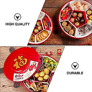 Yardwe Compartment Snack Serving Tray Appetizer Tray Serving Plates Dishes Tradional Chinese Wedding 2021 New Year Spring Festival Tableware