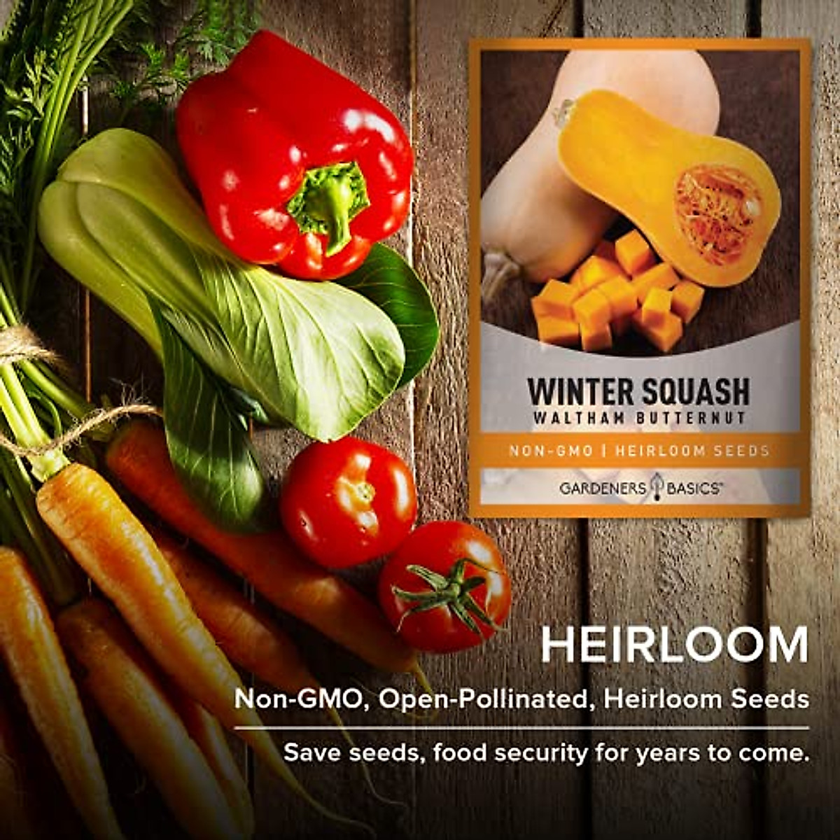 Butternut Squash Seeds for Planting - Waltham Heirloom Non-GMO Winter Storage Vegetable Plant for Home Garden Vegetables Makes a Great Gift for Gardening by Gardeners Basics