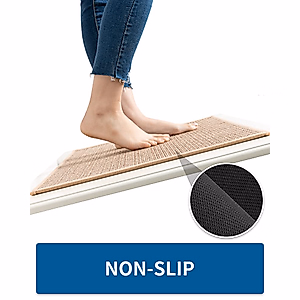 Kitchen Rugs and Mats, Washable Non-Skid Kitchen Mats for Floor, Large Runner Rugs for Kitchen Floor, Front of Sink, Hallway, Laundry Room (Beige, 20"x70")